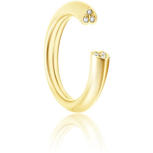 Кольцо помолвочное 1RBC, желтое золото, 585 проба, бриллиант, размер 15.75, Желтый