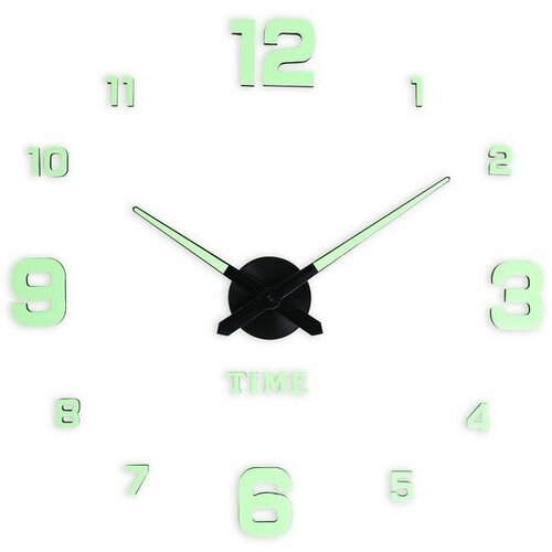 Часы-наклейка, серия: DIY, "Кардо", плавный ход, d-70 см, 1 ААА, светящиеся