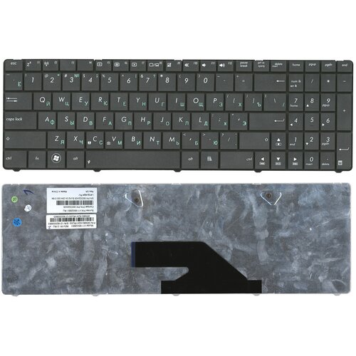 Клавиатура для ноутбука Asus K75WM черная, прямой шлейф