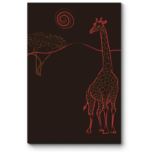 Модульная картина Силуэт жирафа 110x165