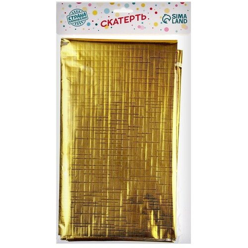 Страна Карнавалия Скатерть фольгированная 137 × 183 см, золотая