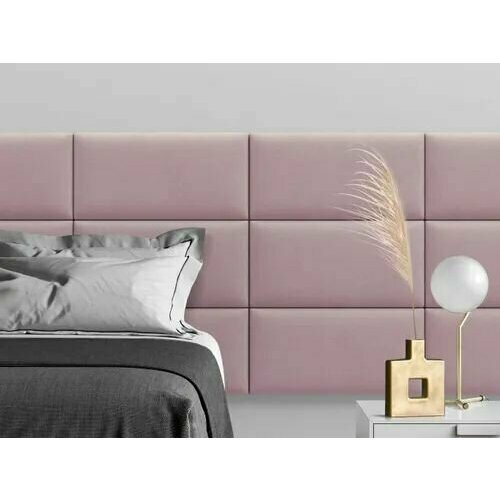 Стеновая панель; мягкая панель; изголовье кровати 30*60 см 4 шт; розовый-