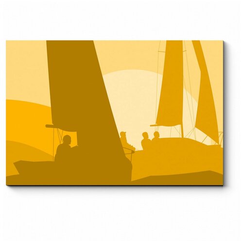 Модульная картина Яхты в лучах закатного солнца 30x20