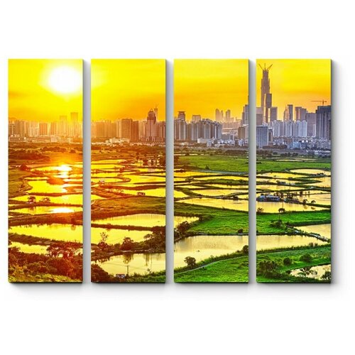 Модульная картина Рисовые поля Гонконга120x90