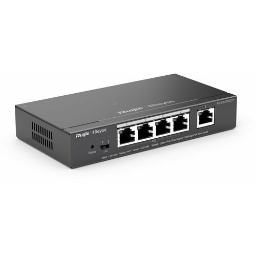 Ruijie Коммутатор Ruijie Reyee RG-ES205GC-P (5 портов: 4 PoE+ 1 Гб/с, 1 Ethernet 1 Гб/с, Ruijie Cloud)^