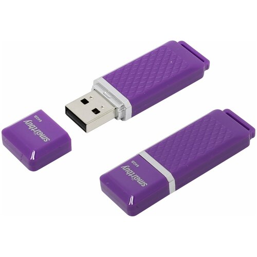 Флеш-накопитель 64Gb SmartBuy Quartz series, USB 2.0, пластик, фиолетовый