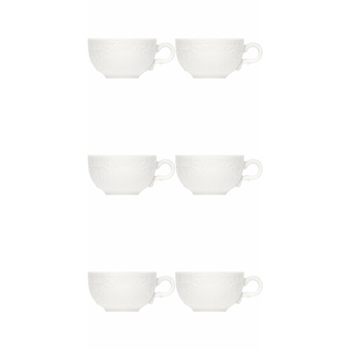 Набор из 6 чайных чашек "Mozart" 9х9х5,2 см, 180 мл, белый, фарфор, Bauscher, 57 5168