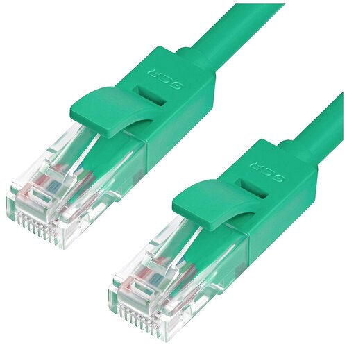 Сетевой кабель GCR UTP 24AWG cat.5e RJ45 T568B 1m Green GCR-LNC05-1.0m