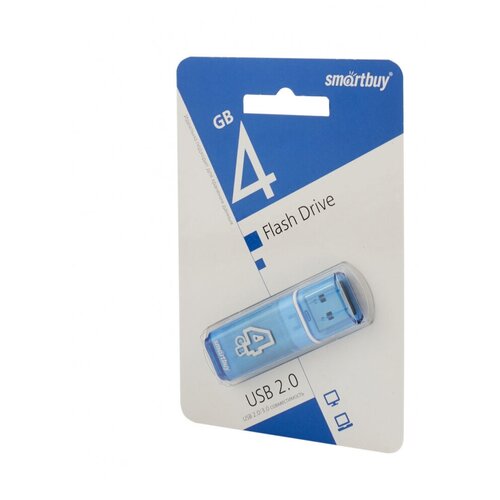 USB накопитель 4 GB Smart Buy Glossy Series Blue