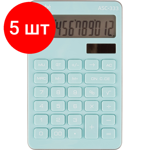 Комплект 5 штук, Калькулятор настольный комп Attache Selection ASС-333.12р, дв. пит,170x108гол