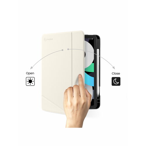 Tomtoc для iPad Air 10.9 (2020/22 4/5 Gen) чехол Tri-use Folio B02 PU/TPU White