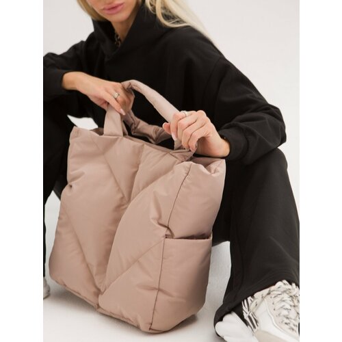 Сумка шоппер  catta18-2021-beige, фактура стеганая, бежевый