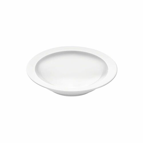 Тарелка глубокая суповая для подачи пасты и сервировки стола фарфоровая DEGRENNE Bahia Pierre De Lune, 500 мл, 20 см, белая