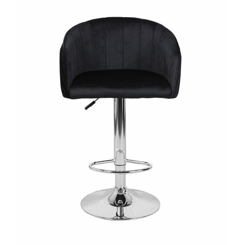 Барный стул Марк WX-2325 цвет сиденья чёрный велюр, цвет основания хром