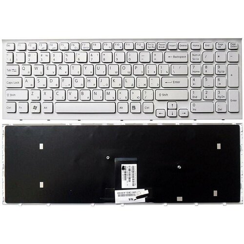 Клавиатура для ноутбука SONY VPCEB2A4E белая с белой рамкой