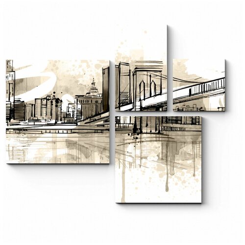 Модульная картина Винтажный мост 182x152