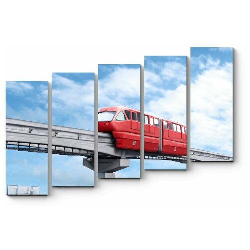 Модульная картина Красный монорельсовый поезд140x98