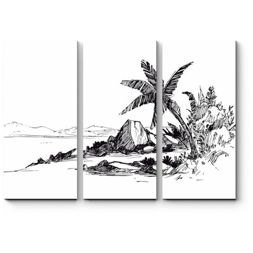 Модульная картина Зарисовка тропического пляжа 150x108