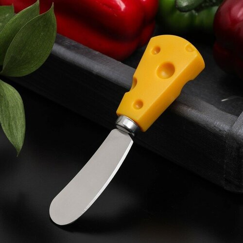 Доляна Нож для сыра Доляна Cheese, 12,5 см, цвет жёлтый