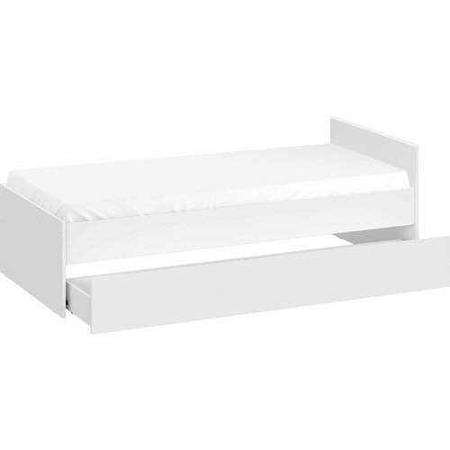 Односпальная кровать СВ-Мебель Токио Белый текстурный С основанием настил С одним выкатным ящиком