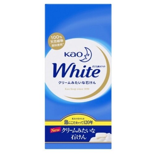 Kao Крем-мыло кусковое White с ароматом белых цветов цветочный, 6 уп., 6 шт., 85 г