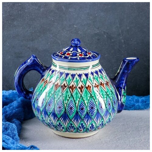 Шафран заварочный чайник Риштанская Керамика, 1573788, 1.6 л, разноцветный