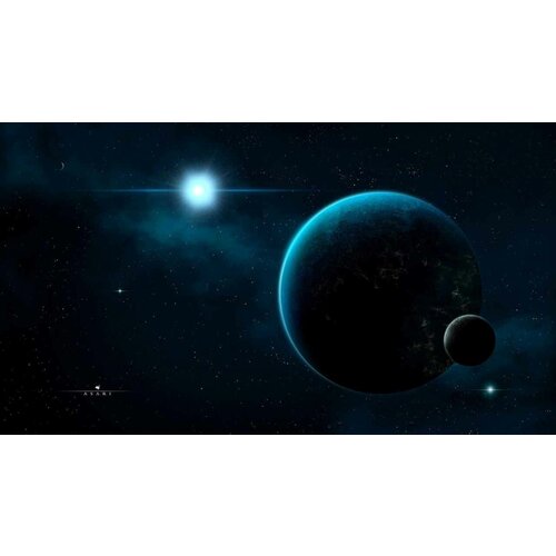 Картина на холсте 60x110 LinxOne "Звёзды Планета космос тьма" интерьерная для дома / на стену / на кухню / с подрамником