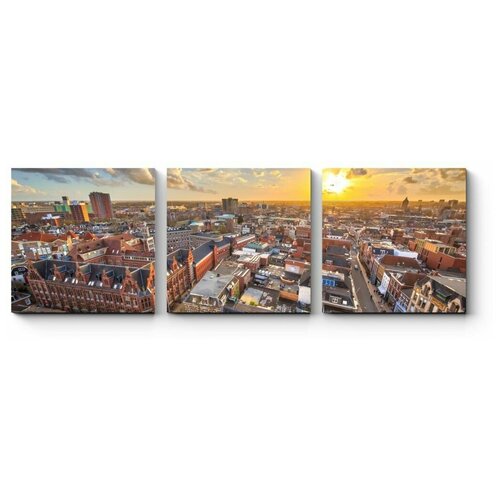 Модульная картина Чарующий Амстердам на закате. 60x20