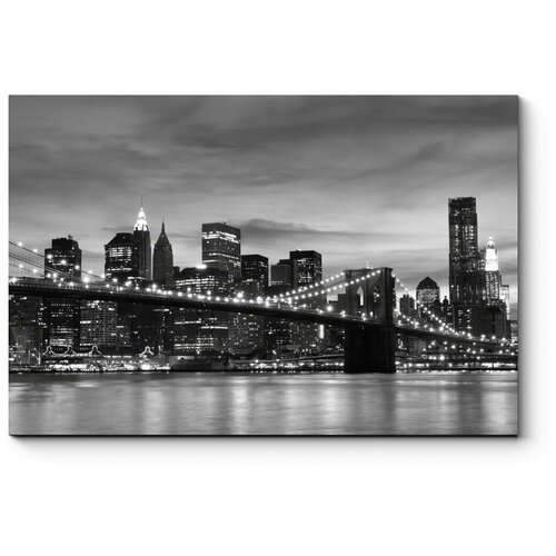 Модульная картина Бруклинский Мост ночью80x53