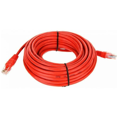 Патч корд литой Telecom UTP 5е, RJ45, 10 метра, красный (NA102-R-10M)