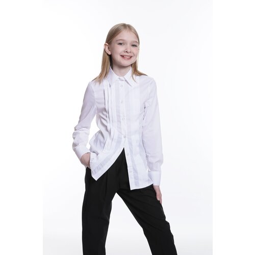 Школьная блуза Шалуны, размер 38, 152, белый