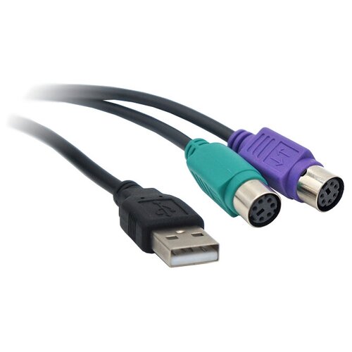 Переходник/адаптер Mirex USB - PS/2 (13700-USBAMPS2), 0.3 м, черный