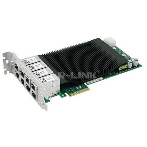 Сетевой адаптер LRES2008PT PCI Express x4 8 port RJ45 Copper 10/100/1000Mbps Network Card based on Intel I350 Chipset. (302359)