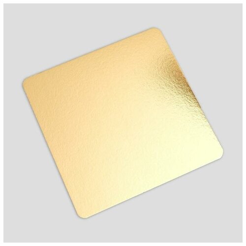 Подложка картонная 0,8мм квадратная золото 15х15см уп/10шт