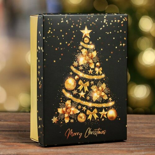 Коробка складная, крышка-дно "Merry Christmas " 24 х 17 х 8 см (комплект из 20 шт)