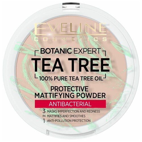 Eveline Cosmetics Пудра компактная Botanic Expert матирующая, антибактериальная 3 в 1 1 шт. 002 Ivory 9 г