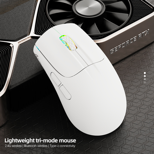 Беспроводная мышь Attack Shark X5 Bluetooth+2.4G+проводная с RGB подсветкой компьютерная мышка для компьютера белая ультралегкая mice Wireless mouse