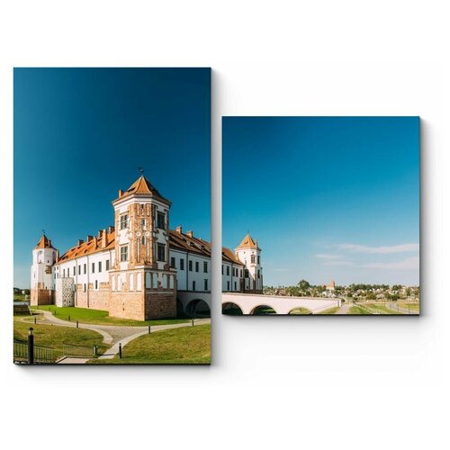 Модульная картина Вид Старой Башни Замкового Комплекса "Мир" в Белорусии40x30