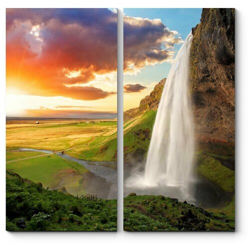 Модульная картина Живописный водопад в Исландии 110x110