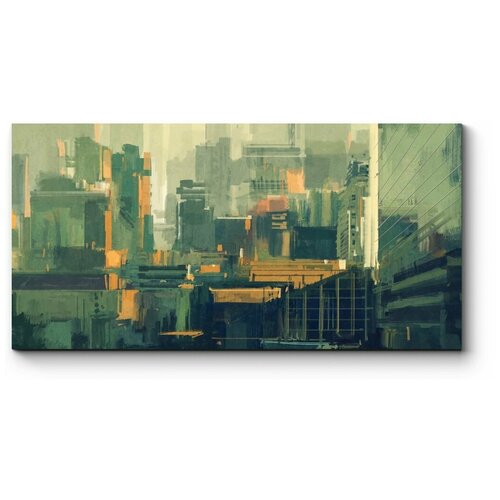 Модульная картина Городские небоскребы на закате200x100