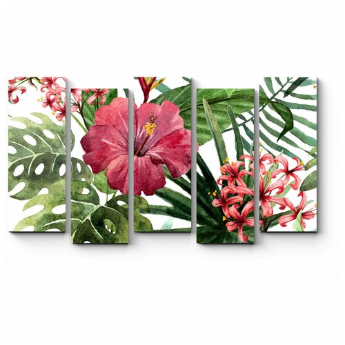 Модульная картина Тропические цветы 200x116
