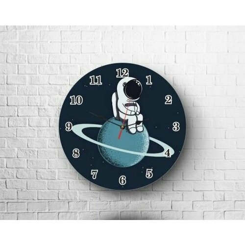 Часы настенные MIGOM круглые 20 см принт "День Космонавтики, 12 Апреля" - 0011