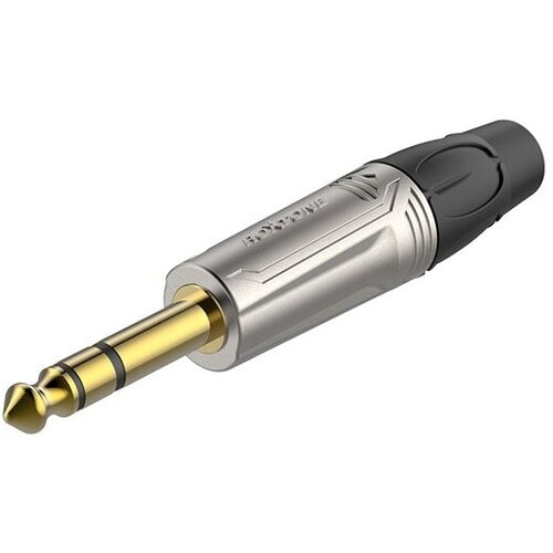 ROXTONE RJ3P-NG Разъем jack 1/4" стерео с резиновым держателем под кабель. Цвет: серебро
