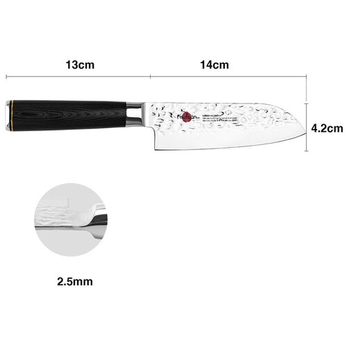 Нож Сантоку Fissman Kensei Kojiro, 14 см (сталь AUS-8) (2561)
