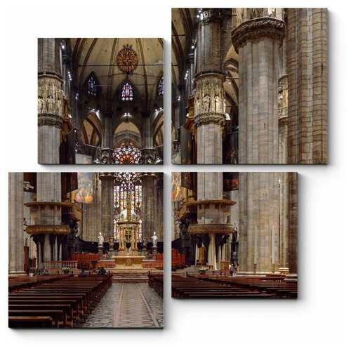 Модульная картина Внутри Миланского собора70x70