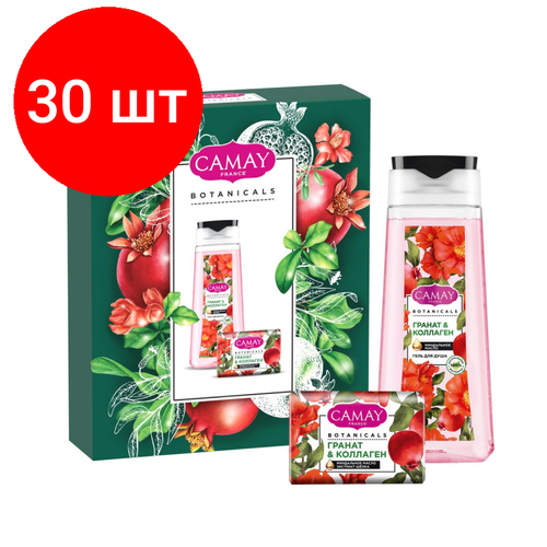 Комплект 30 наб, Подарочный набор CAMAY POMEGRANATE гель д/душа 250мл, туал мыло 85гр