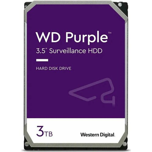 Жесткий диск Western Digital 3TB WD33PURZ HDD 3.5" Purple, SATA 6Gb / s (SATA-III), CMR