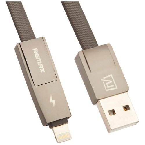 Кабель Remax Strive USB - Lightning/microUSB (RC-042t), 1 м, черный