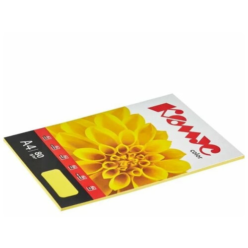 Бумага Комус A4 Color лимон интенсив (619916) 80 г/м², 50 л, лимон