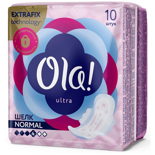 Ola! прокладки Ultra Normal Шелковистая поверхность, 4 капли, 10 шт.